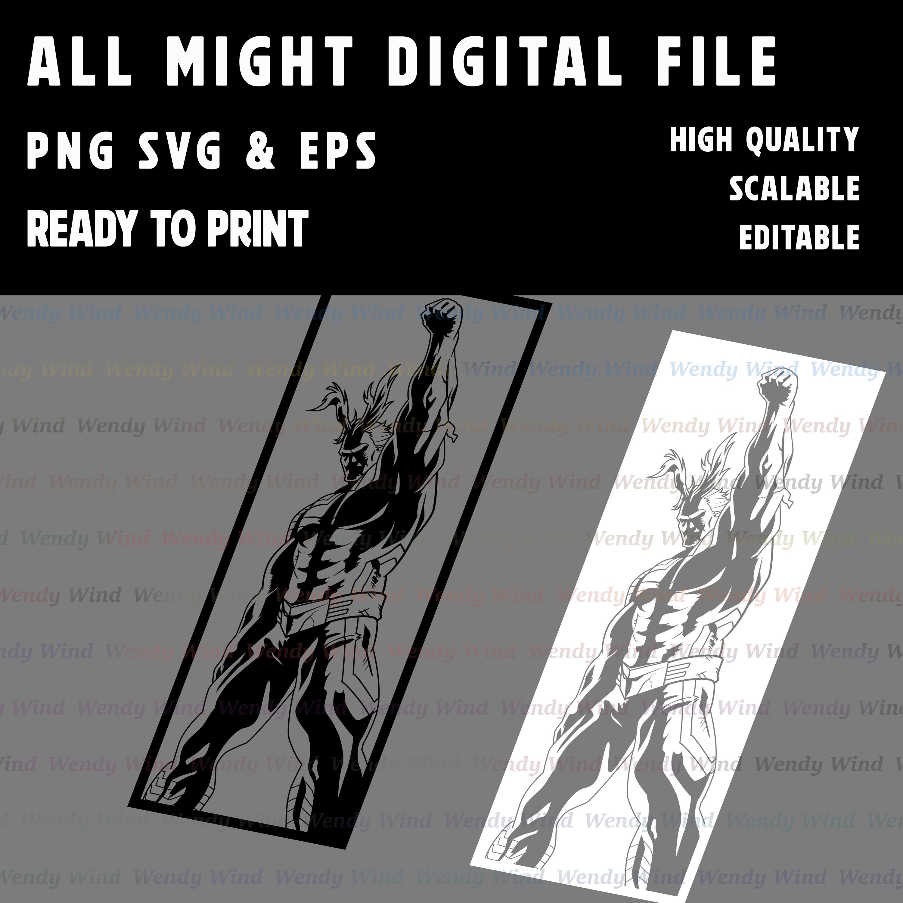 Anime Mighty Hero Digital File PNG, SVG, EPS - Etsy