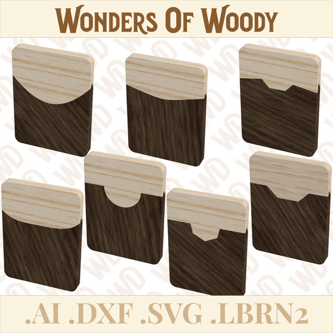Card Cases - Laser Cut Files DXF SVG AI LBRN2 | Credit / Gift ...