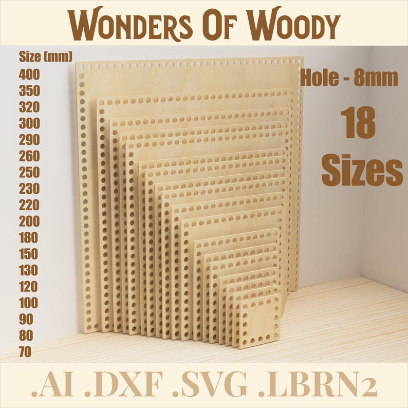 Basic Crochet Bases Bundle – 8mm Holes SVG | Circle Square Rectangle ...