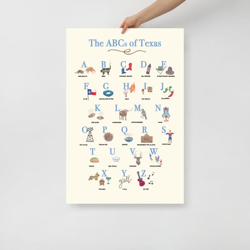 Printable Abcs of Texas Poster Art, Digital Download - Etsy