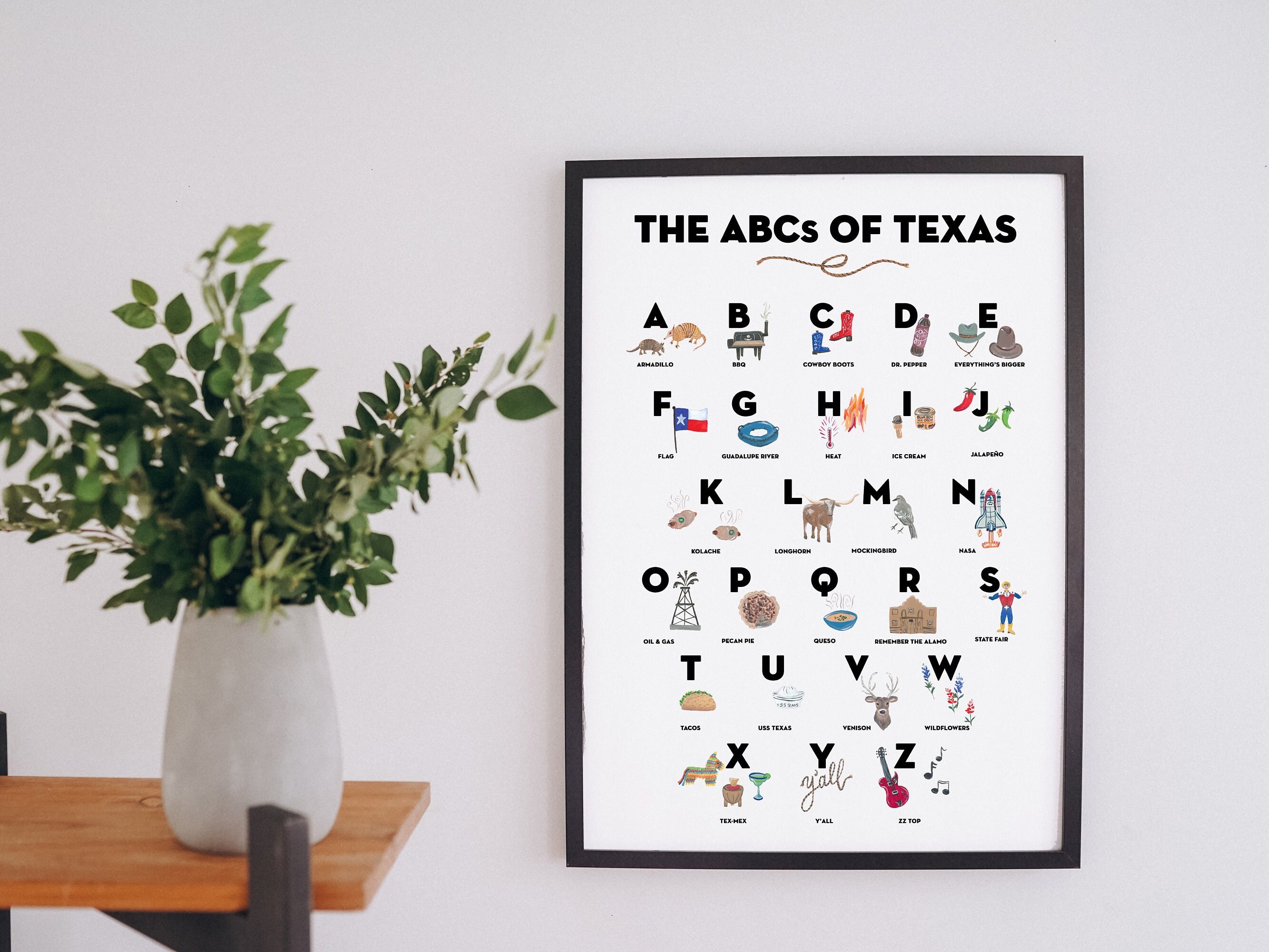Printable Abcs of Texas Poster Art, Digital Download - Etsy