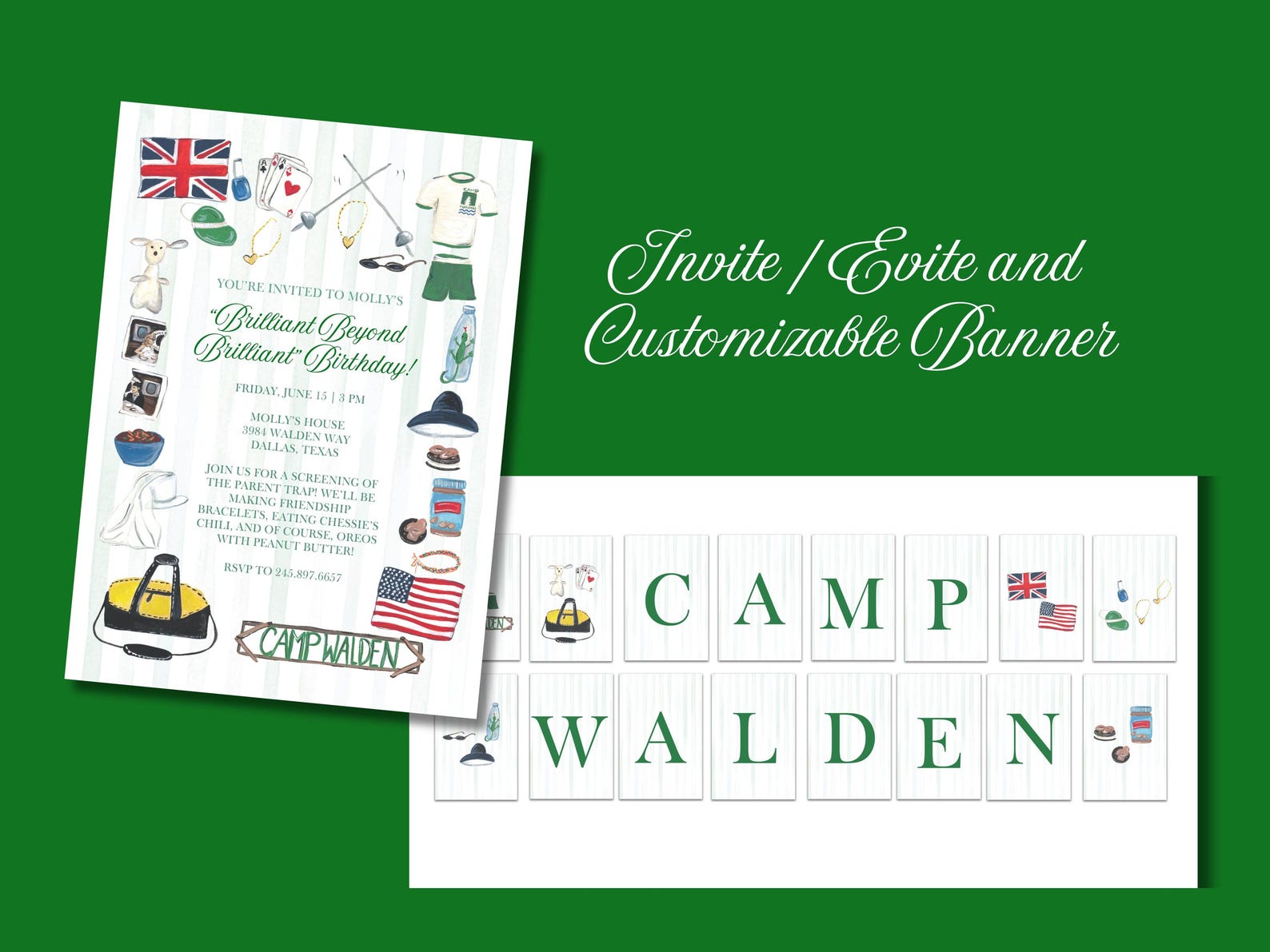 Parent Trap Party Invitation Bundle: Editable Canva Templates (digital ...