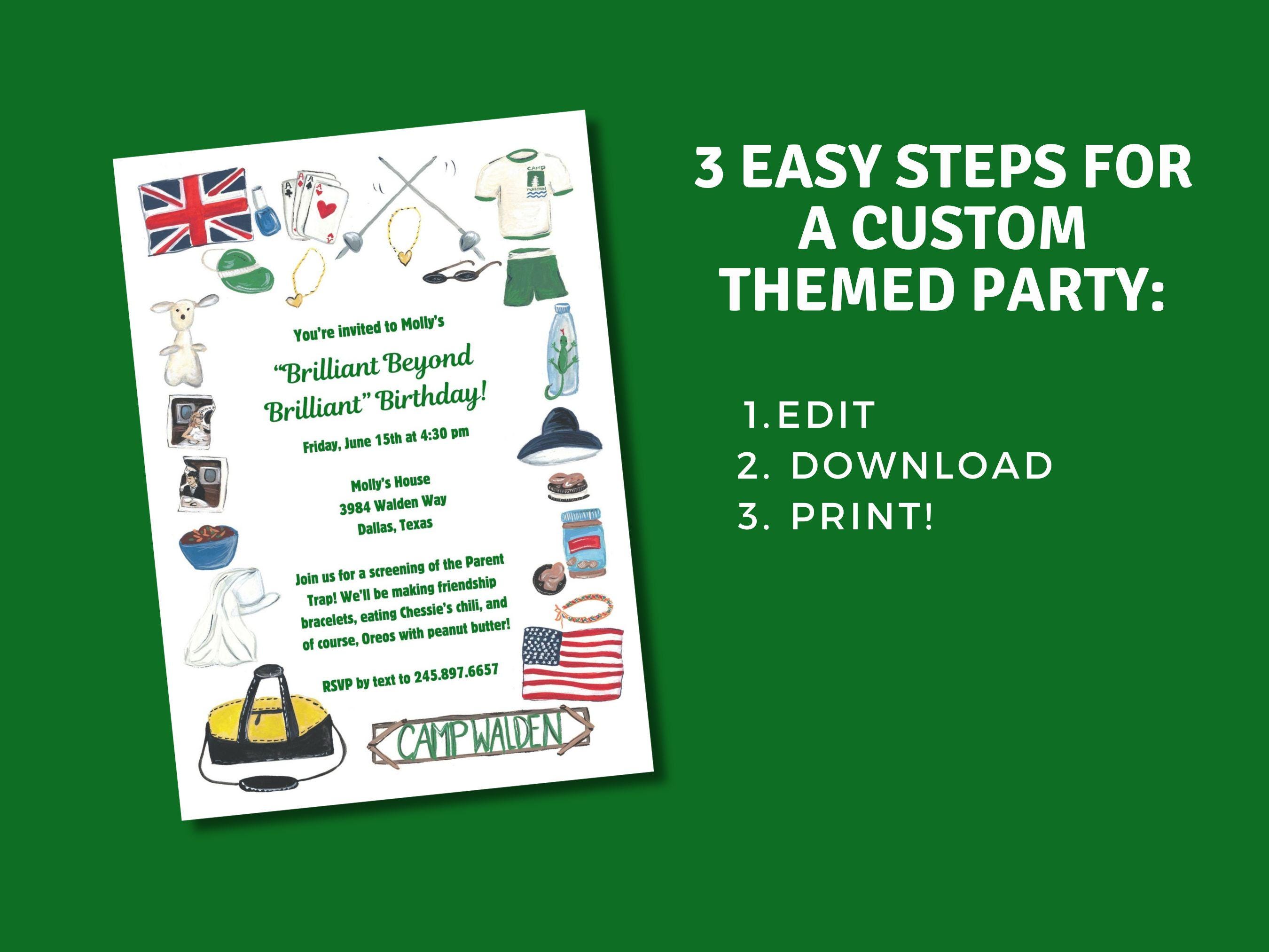 Parent Trap Party Invitation Bundle: Editable Canva Template (digital ...