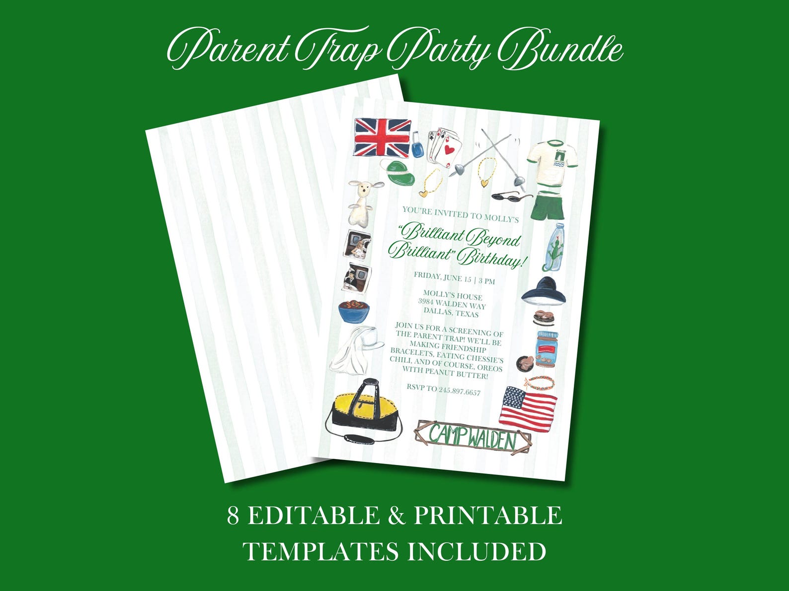 Parent Trap Party Invitation Bundle: Editable Canva Templates (digital ...