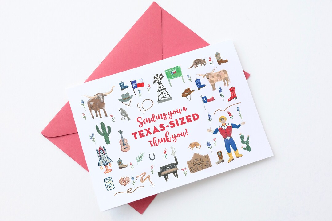 Texas-sized Thank You Printable Downloadable Texas-themed Thank You ...