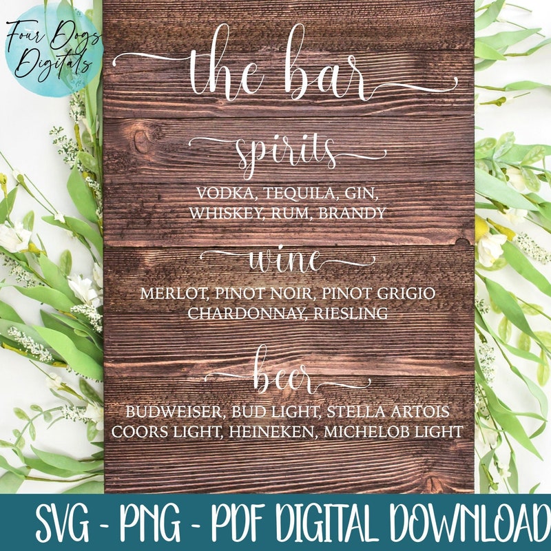 Bar Menu - Etsy