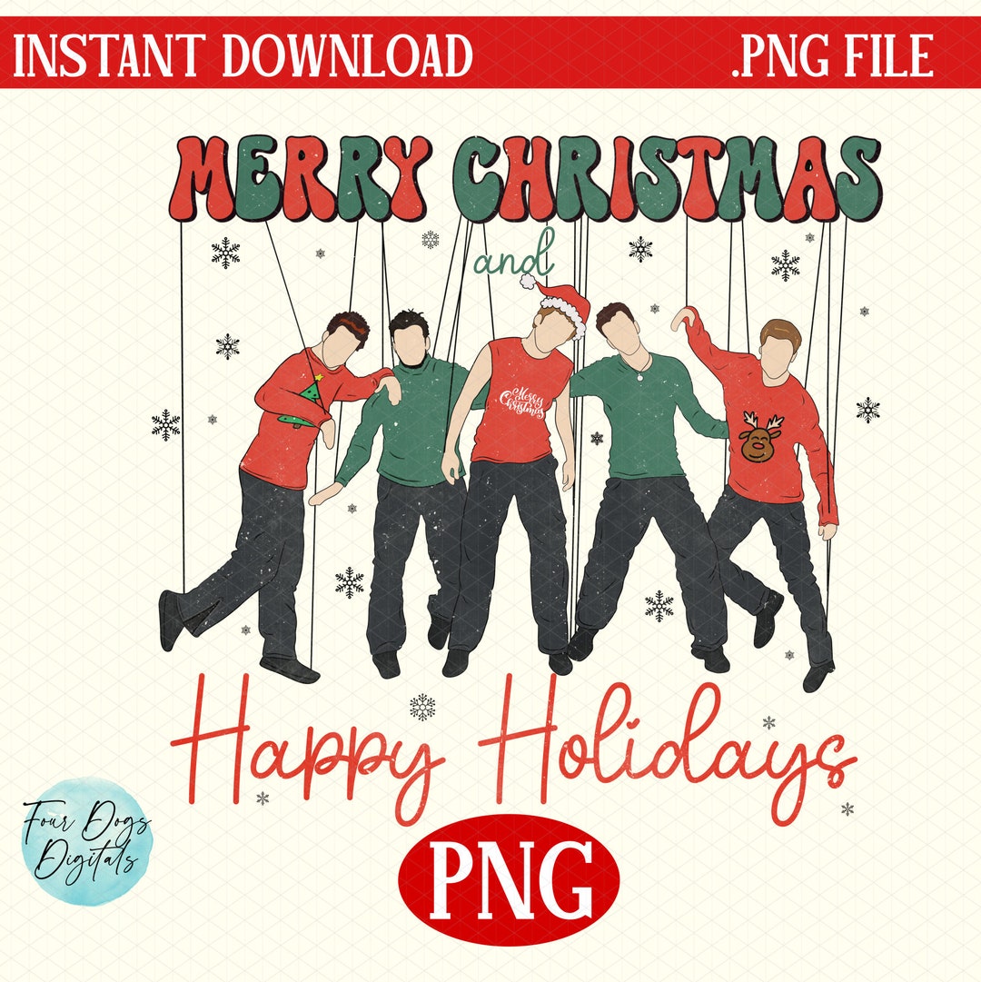 NSYNC Png, Christmas Nsync PNG, Merry Christmas Png, Boy Band Png, 90's ...