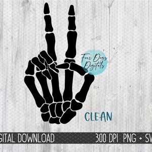 Skeleton Peace Sign PNG, Svg, Distressed Skeleton Peace Sign PNG, Peace ...