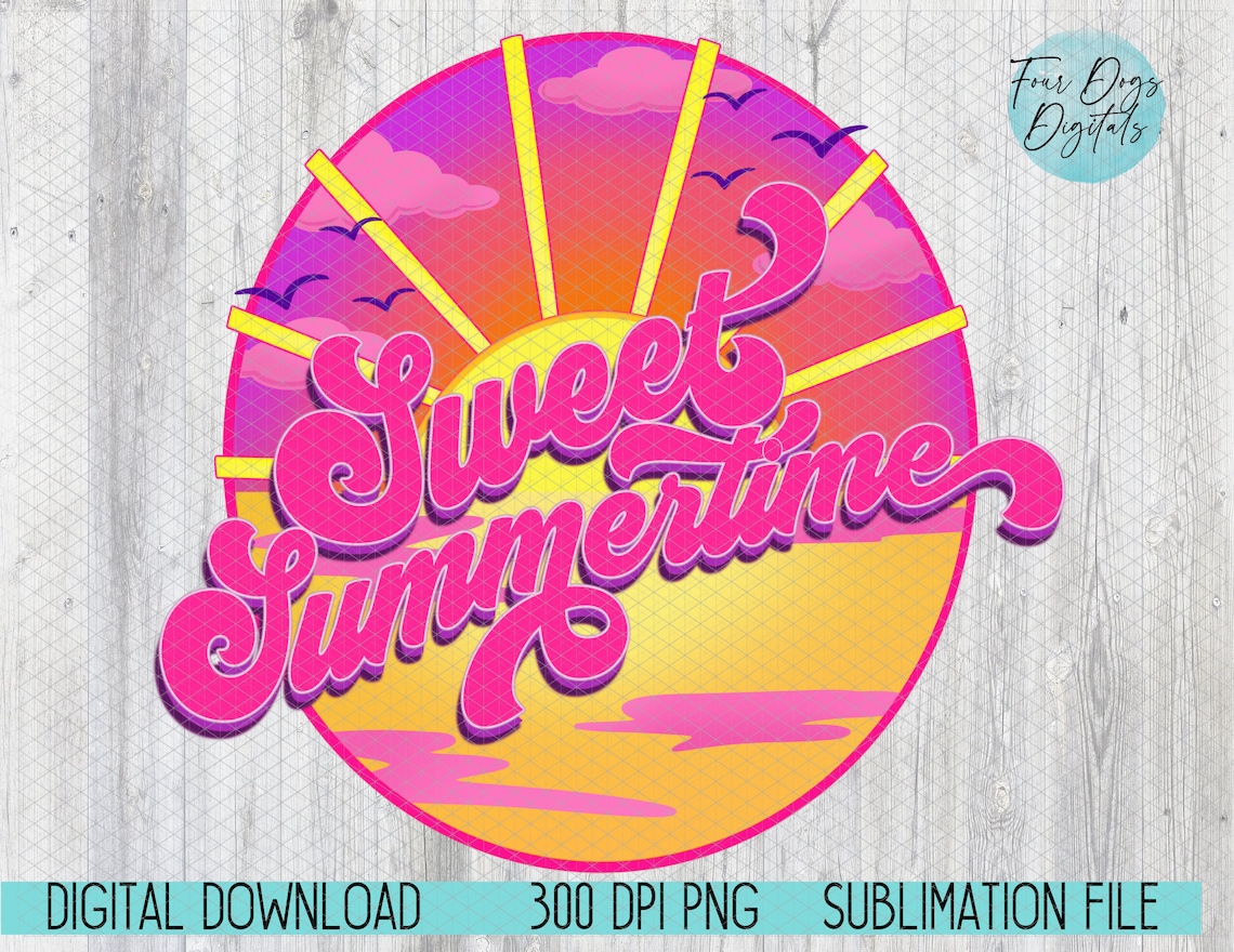 Sweet Summertime Png Summer Time Png Retro Summer Png Beach - Etsy
