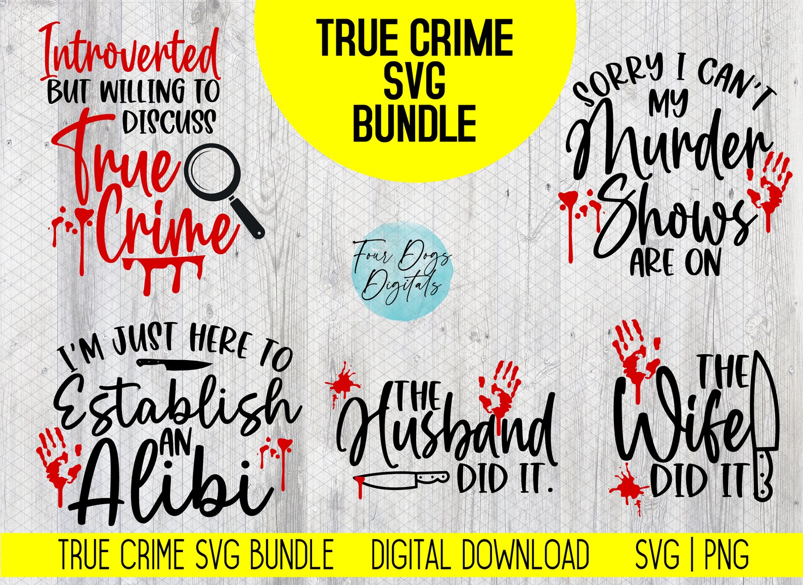 True Crime SVG Bundle, True Crime Bundle, Mystery and Murder Png, Crime ...