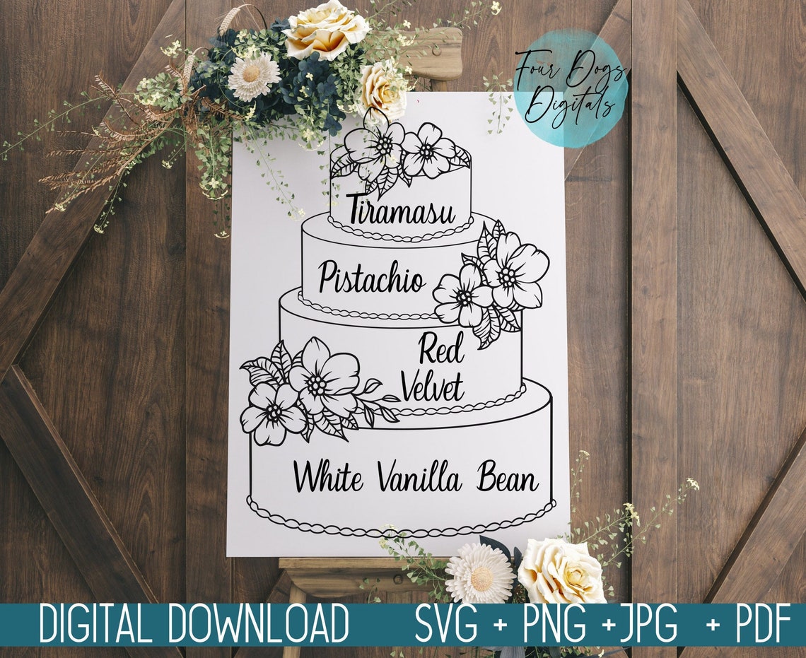 Wedding Cake SVG Wedding Cake Sign SVG Wedding Sign SVG - Etsy