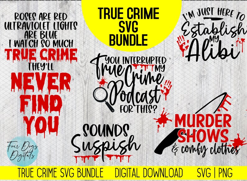 True Crime SVG Bundle, True Crime Bundle, Mystery and Murder Png, Crime ...