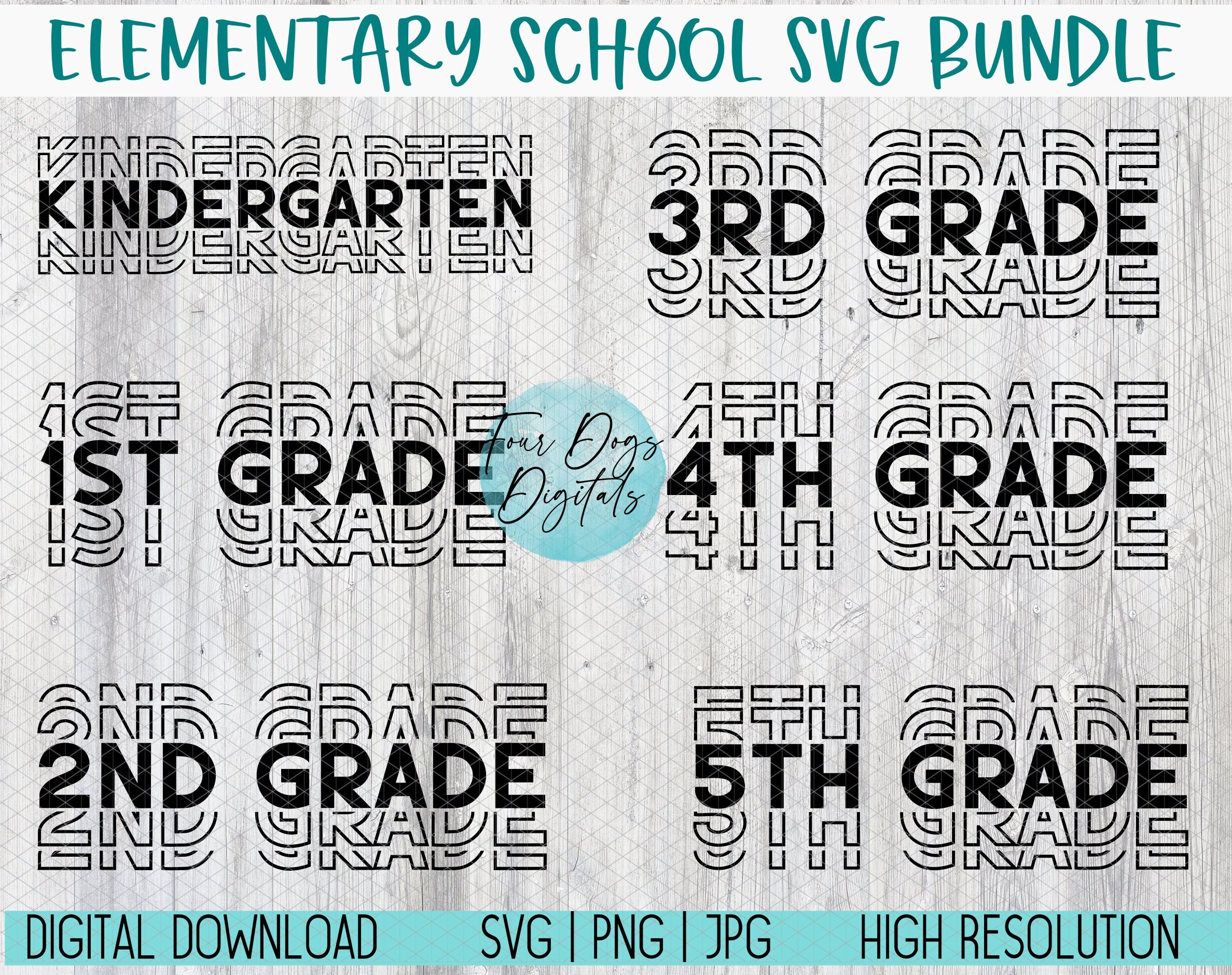 K-5th Grade School SVG Bundle 1st Grade Svg 2nd Grade Svg - Etsy