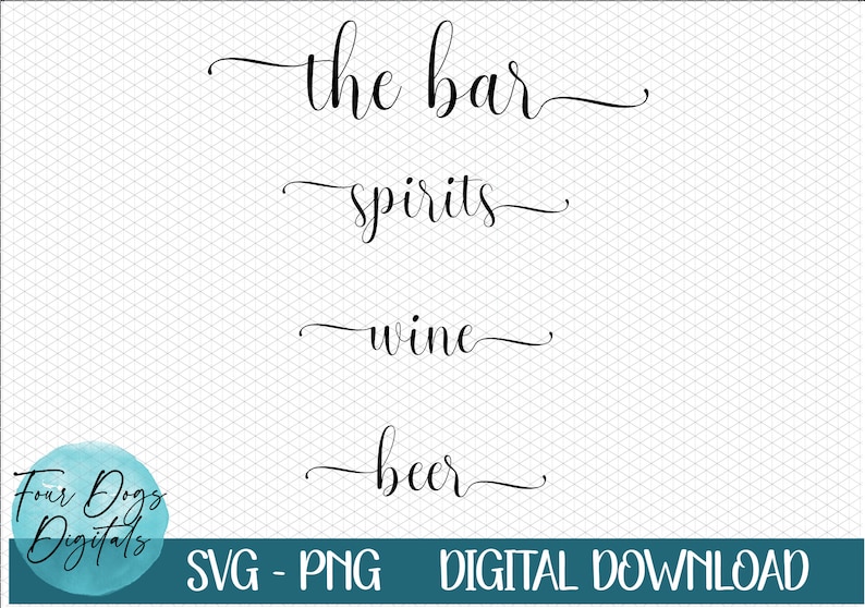 Bar Menu Svg Wedding Svg Reception Bar Svg Wedding Sign - Etsy