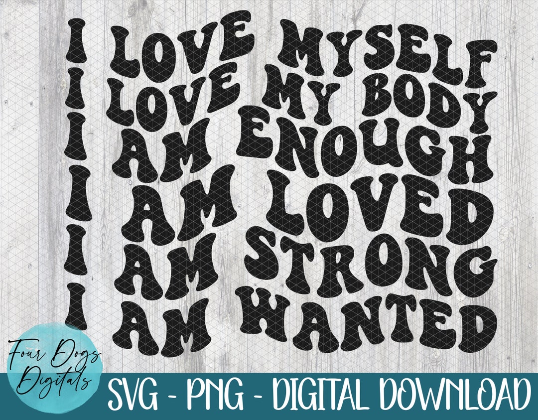 Daily Affirmations SVG, Positive Affirmations SVG, 70's Style Wavy SVG ...