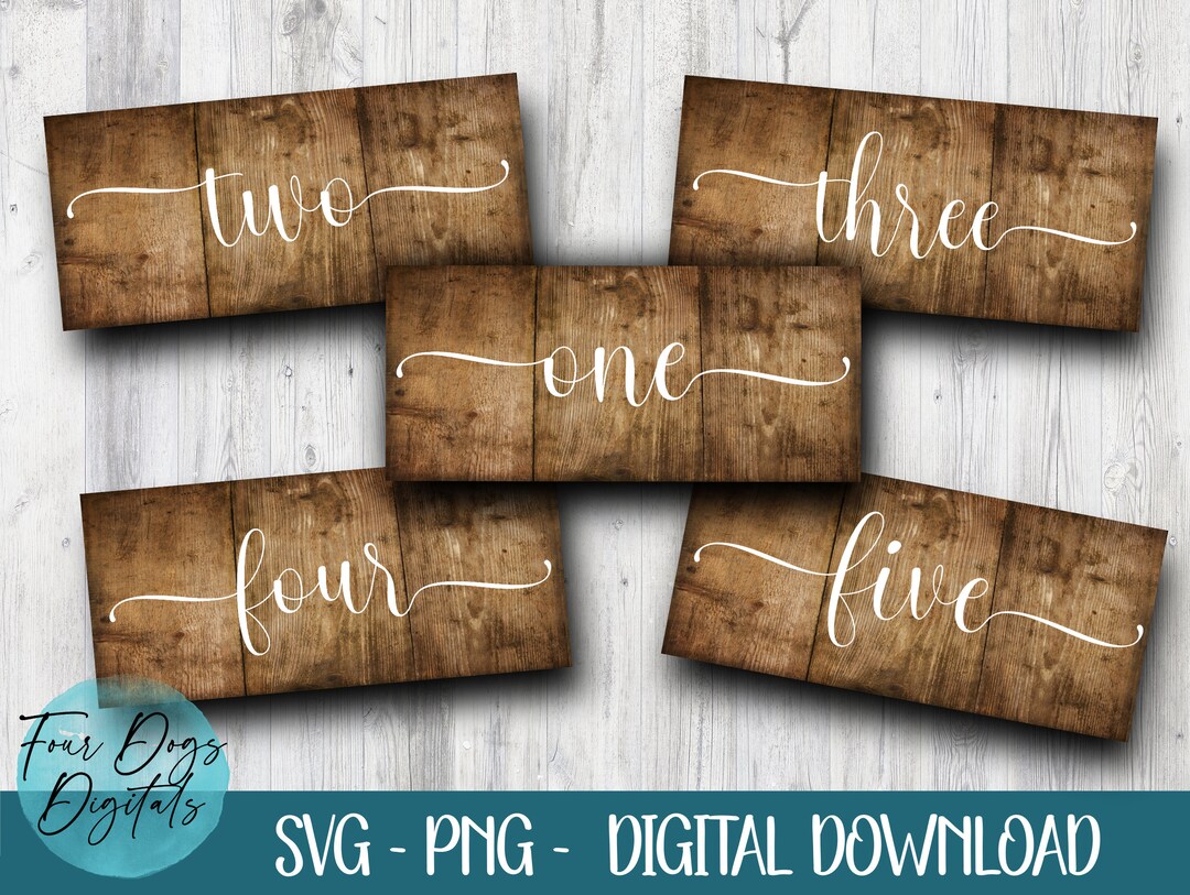 Table Numbers Svg, Table Number Svg, Wedding Table Numbers Svg, Numbers ...