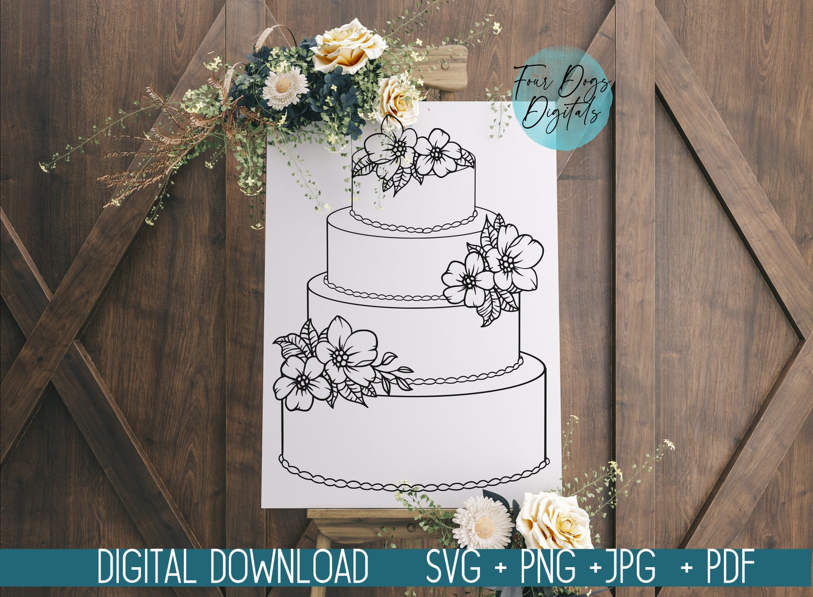 Wedding Cake SVG Wedding Cake Sign SVG Wedding Sign SVG - Etsy