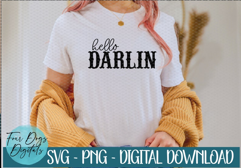 Hello Darlin Svg Offset Hello Darling Svg Country Girl Svg - Etsy