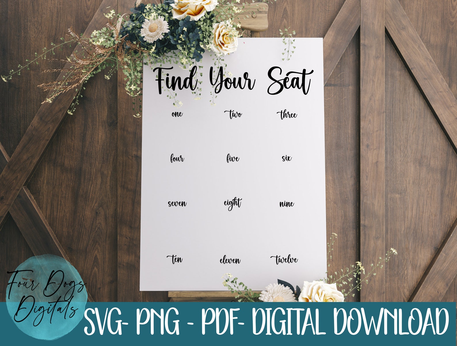 Find Your Seat Svg Wedding Svg Seating Chart Svg Find Your - Etsy