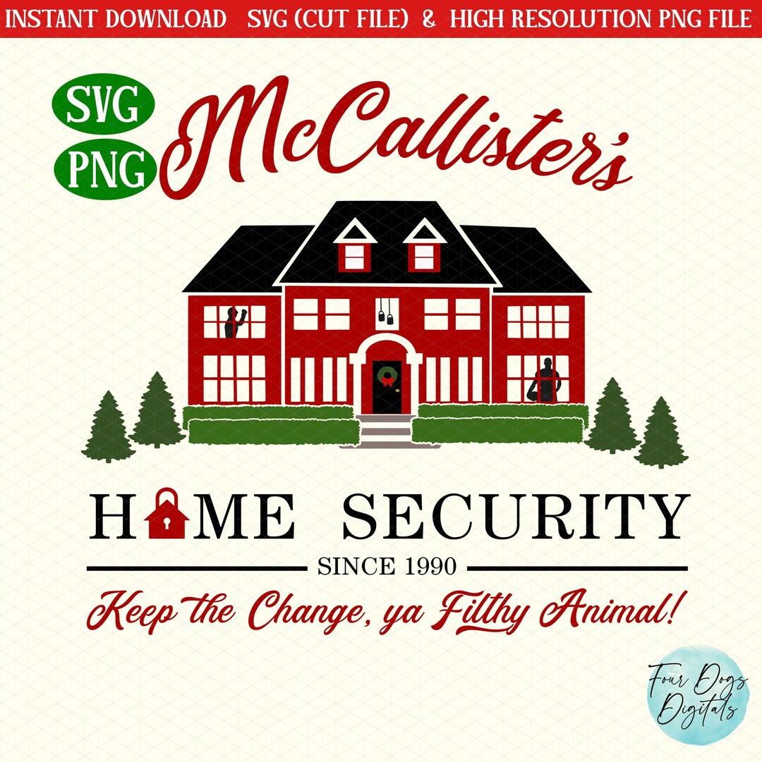 Mccallister's Home Security SVG Png , Home Alone PNG, Christmas Movie ...