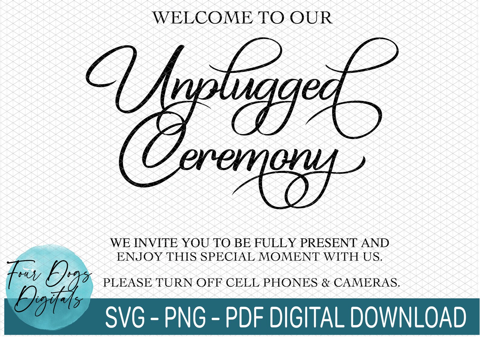 Unplugged Ceremony SVG Unplugged Wedding SVG Wedding Sign - Etsy