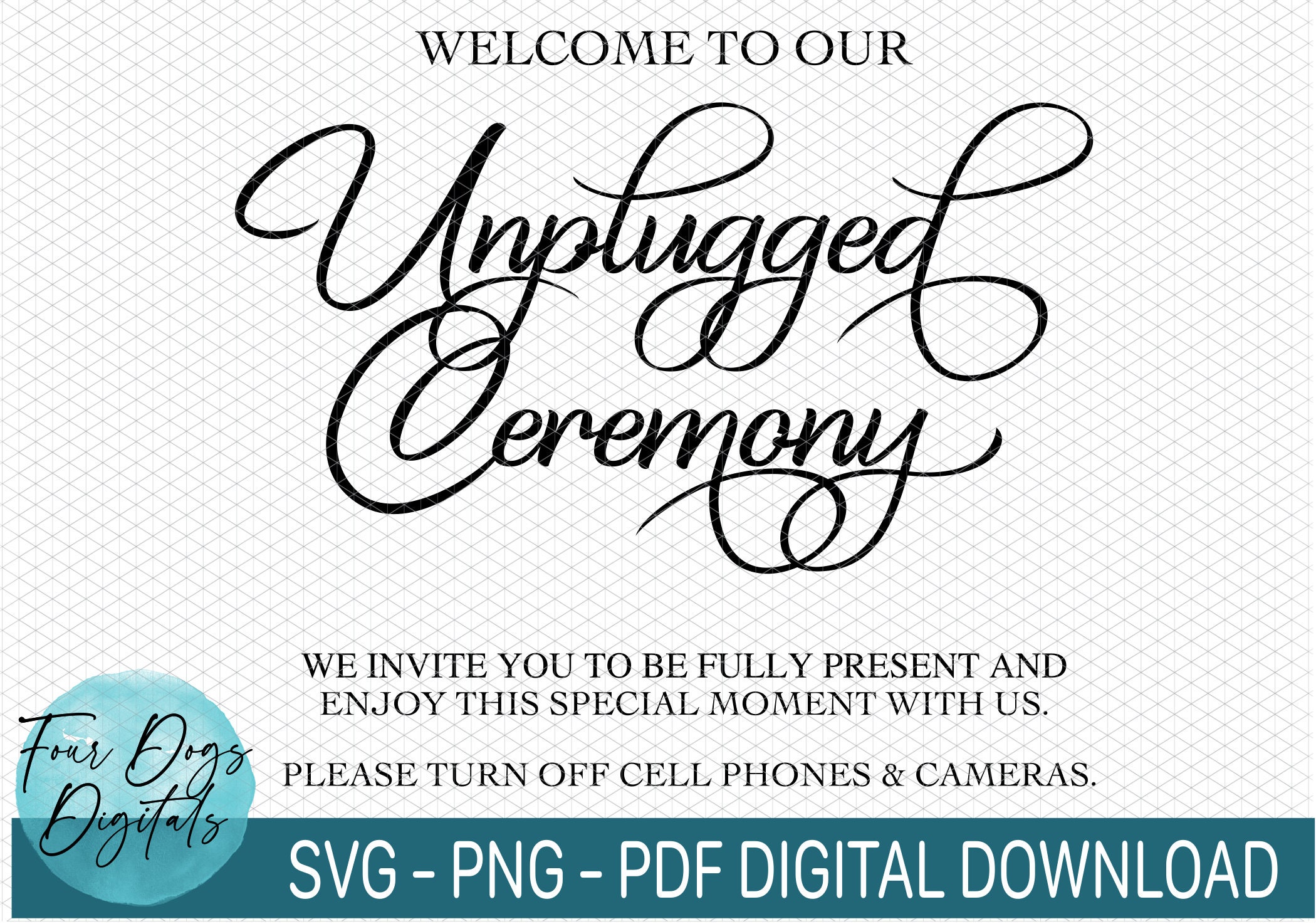 Unplugged Ceremony SVG Unplugged Wedding SVG Wedding Sign - Etsy