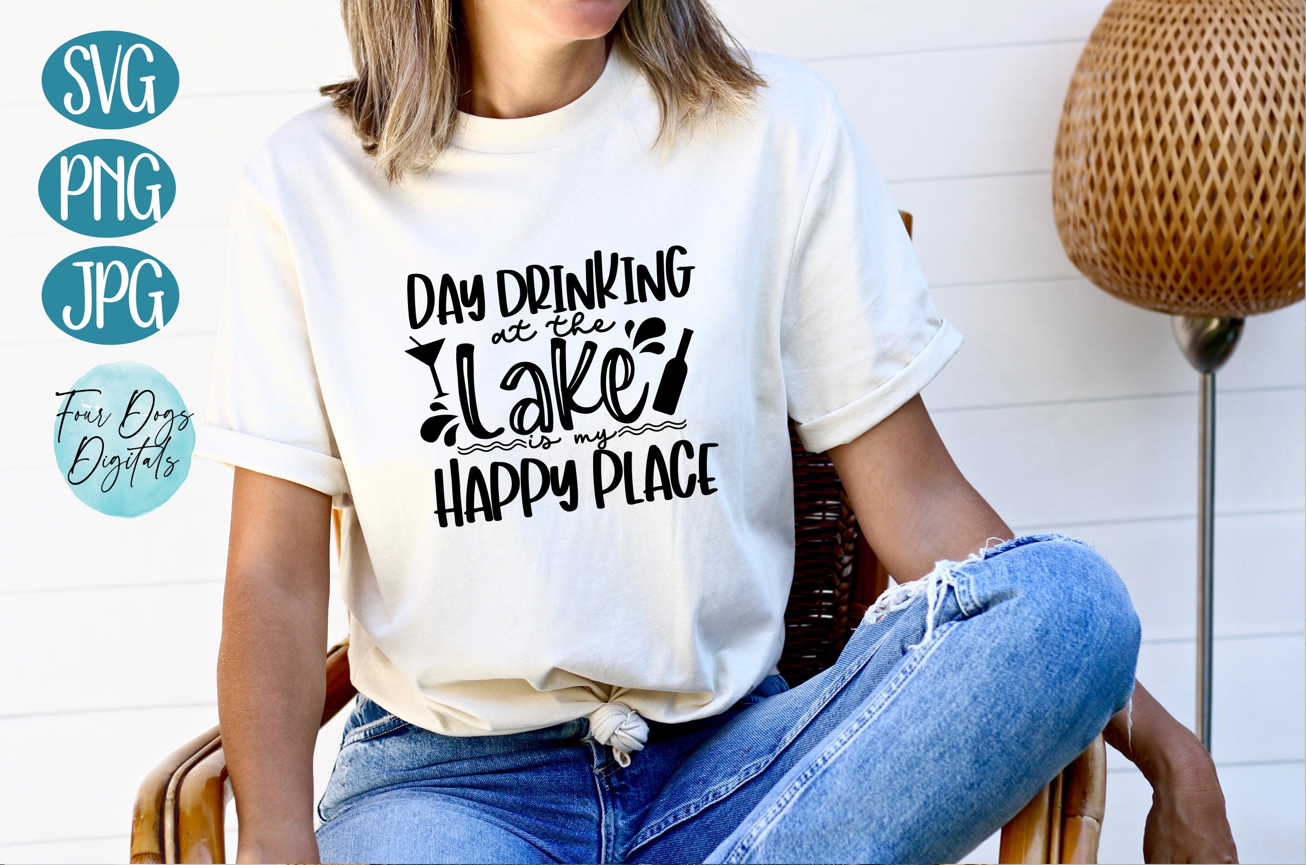Day Drinking at the Lake is My Happy Place SVG, Day Drinking Svg, Lake ...