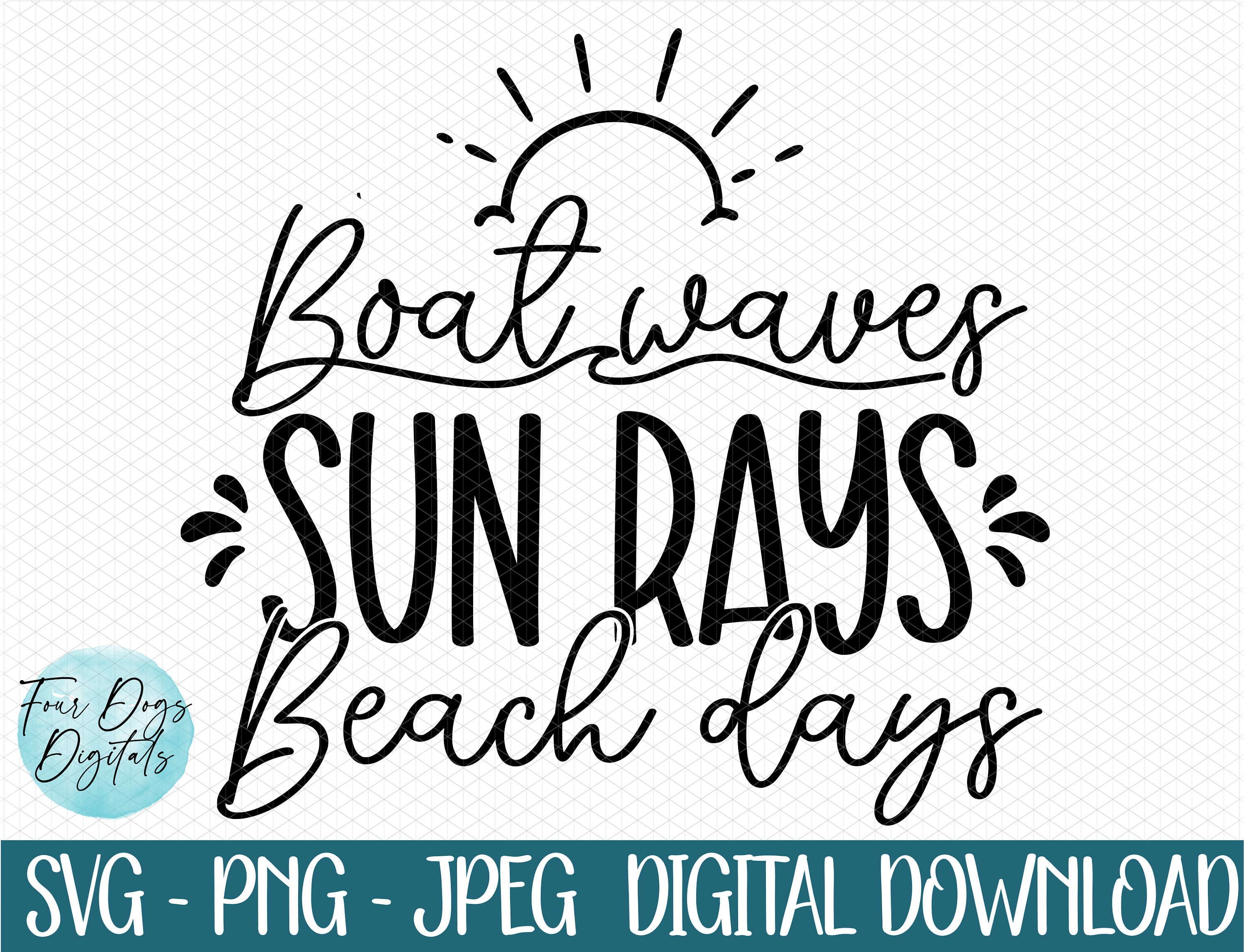 Boat Waves Sun Rays Beach Days Svg, Beach Svg, Beach Vibes Svg, Beachy ...
