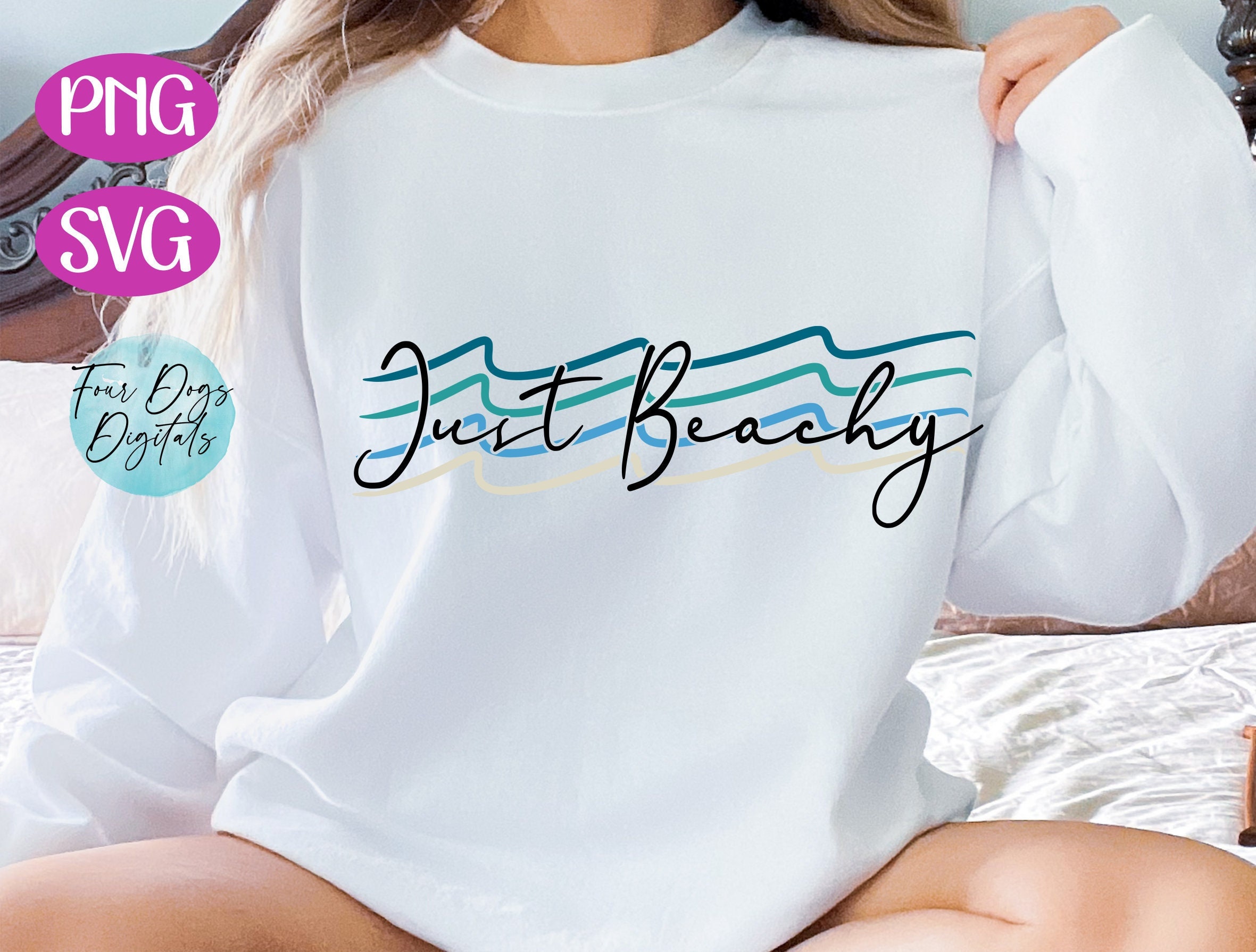 Just Beachy SVG Png Beach Babe Svg Cut File Waves Svg Beach - Etsy