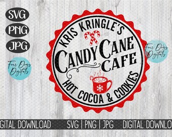 Candy Cane Cafe Sign - Etsy