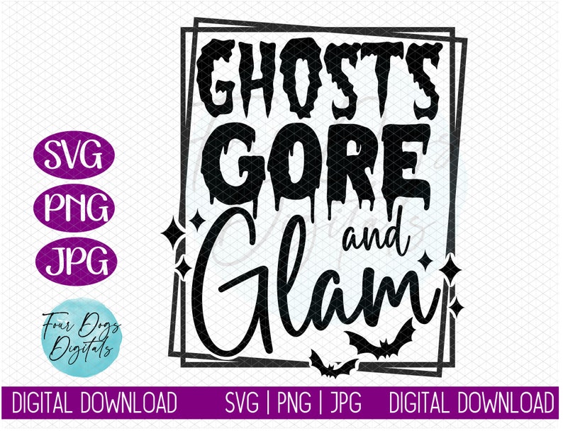 Ghosts Gore and Glam SVG Framed Svg Halloween Tumbler SVG - Etsy