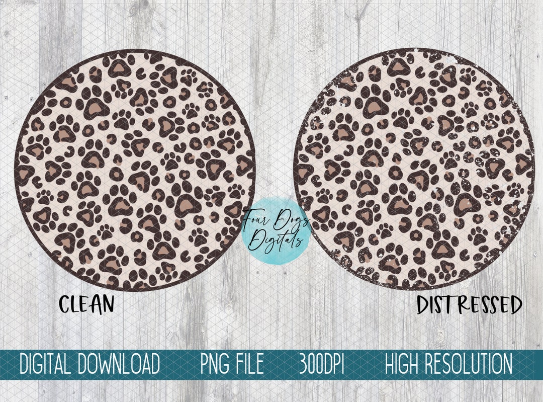 Paw Print Png, Animal Print Png, Round Sublimation Background, Cup ...