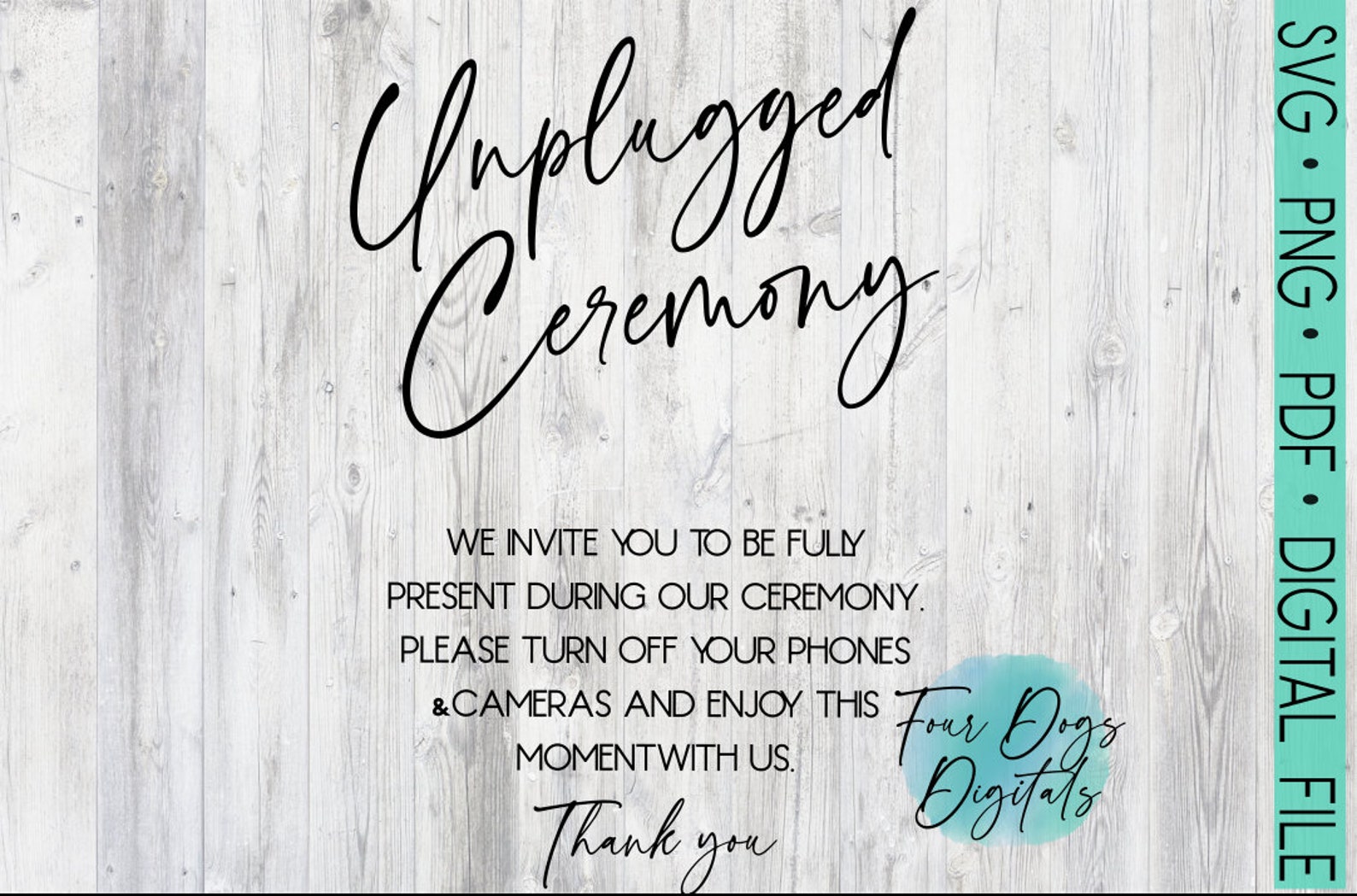 Unplugged Ceremony SVG Unplugged Wedding SVG Wedding Sign - Etsy