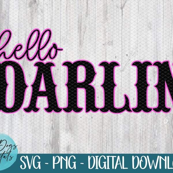 Hello Darlin Stencil - Etsy