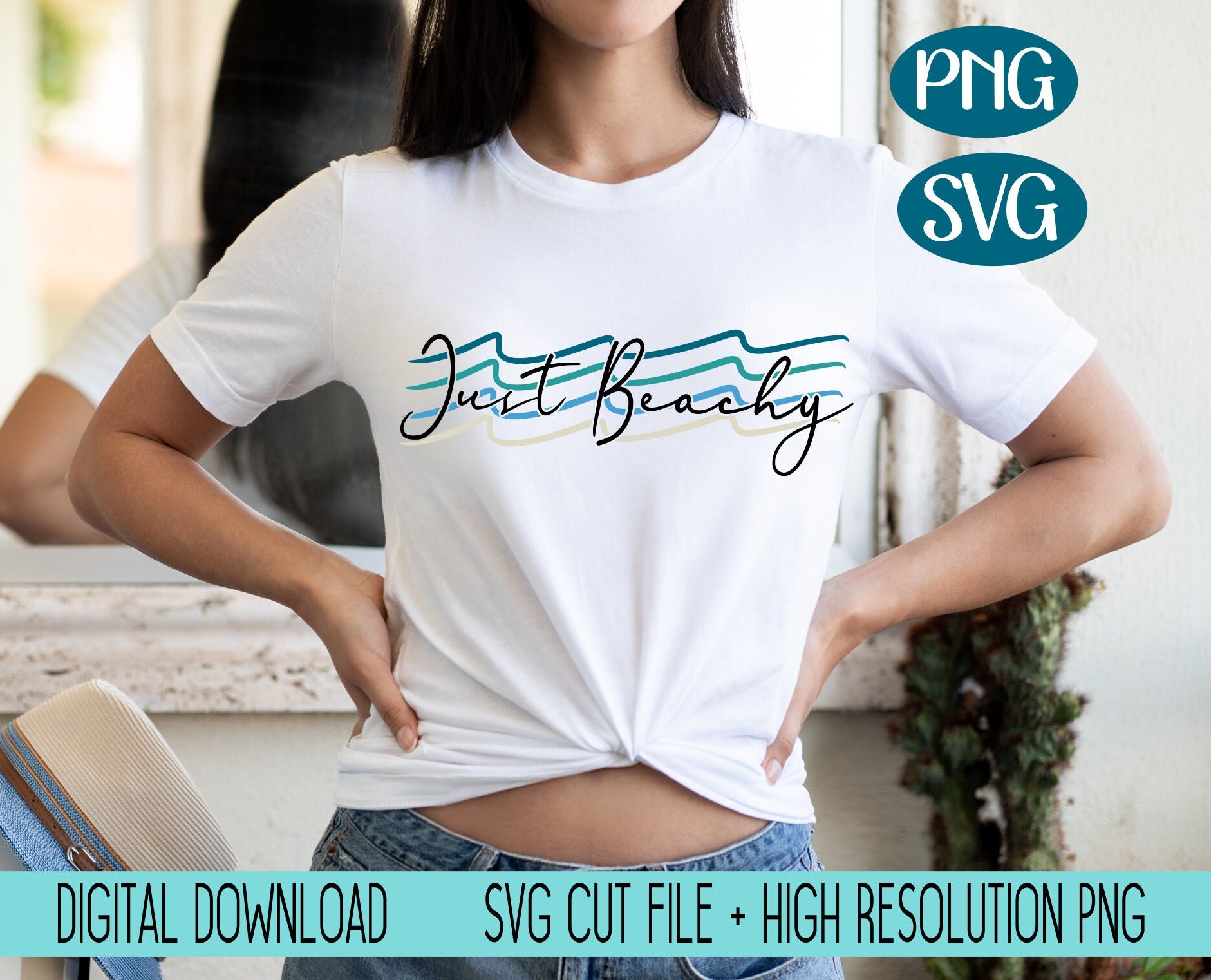 Just Beachy SVG Png Beach Babe Svg Cut File Waves Svg Beach - Etsy