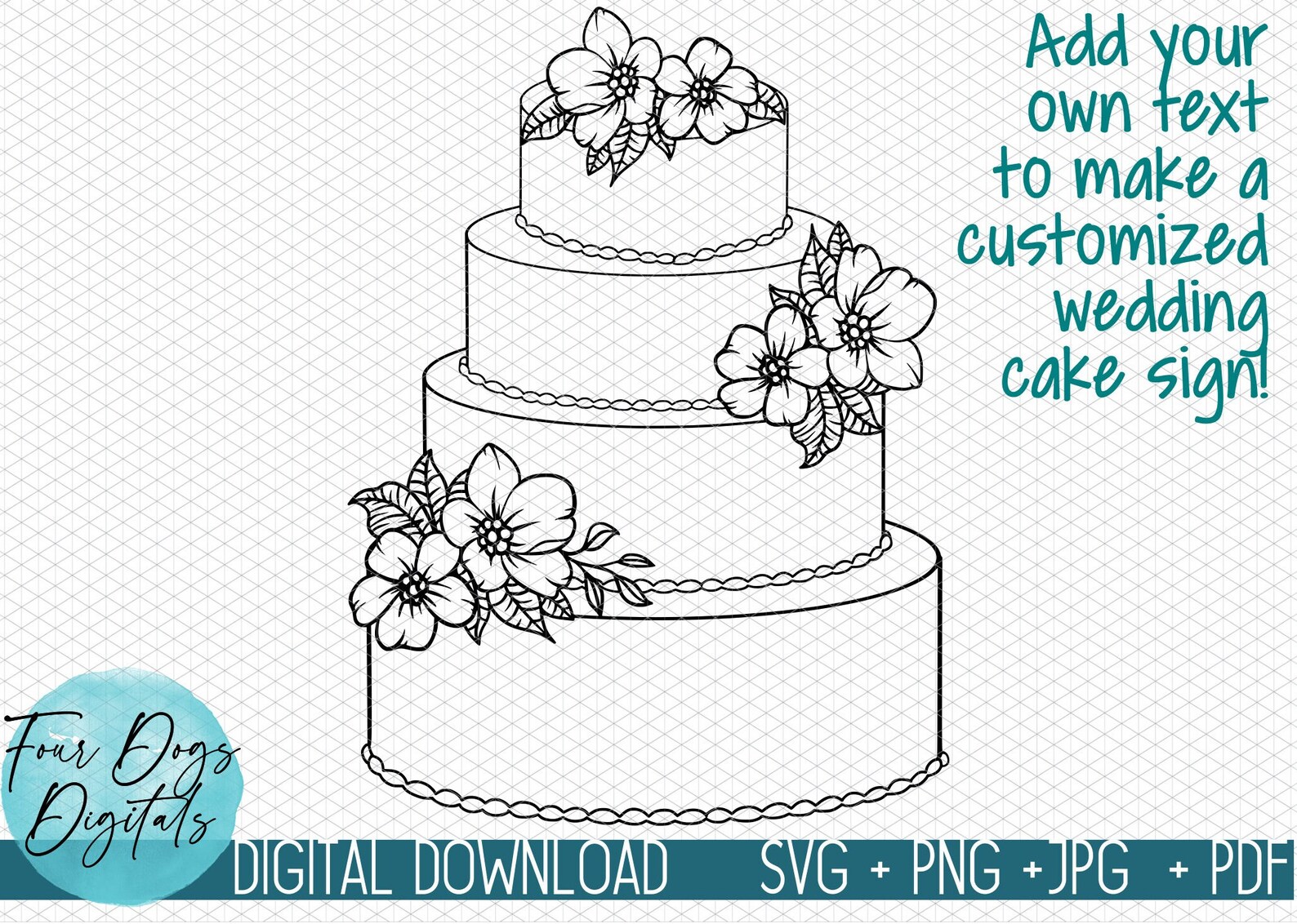 Wedding Cake SVG Wedding Cake Sign SVG Wedding Sign SVG - Etsy
