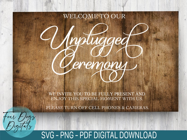 Unplugged Ceremony SVG Unplugged Wedding SVG Wedding Sign - Etsy