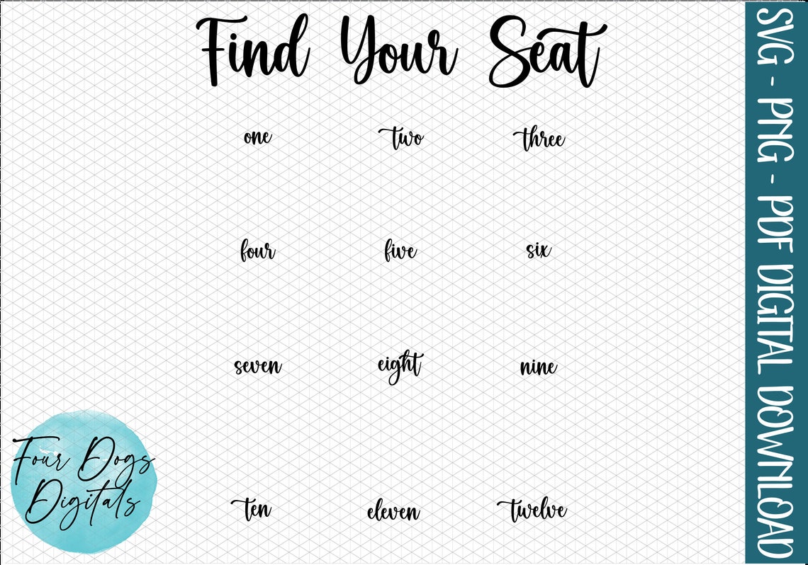 Find Your Seat Svg Wedding Svg Seating Chart Svg Find Your - Etsy Canada