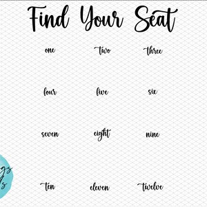 Find Your Seat Svg, Wedding Svg, Seating Chart Svg, Find Your Seat Cut ...