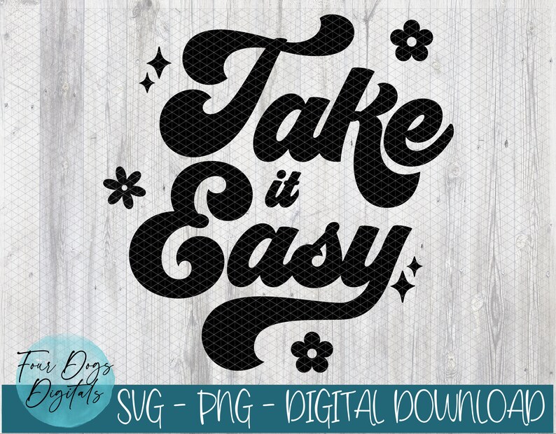 Take It Easy SVG Good Vibes SVG 70's Aesthetic Svg Self - Etsy