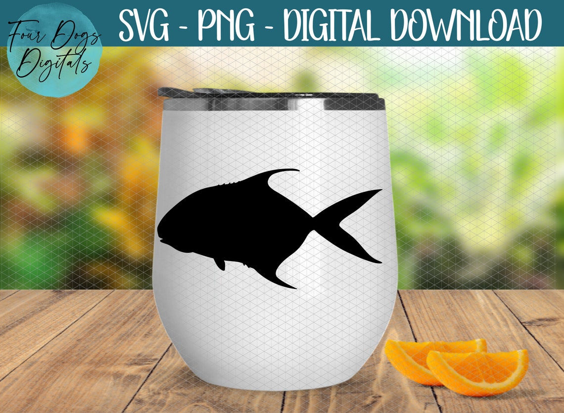 Permit Silhouette Svg Reef Fishing Svg Permit Svg Boating - Etsy