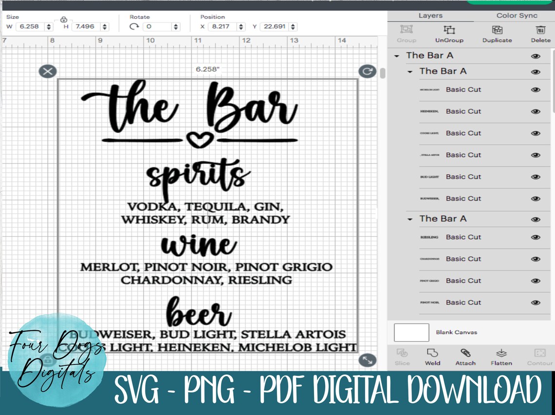 Bar Menu Svg Wedding Svg Reception Bar Svg Wedding Sign | Etsy UK