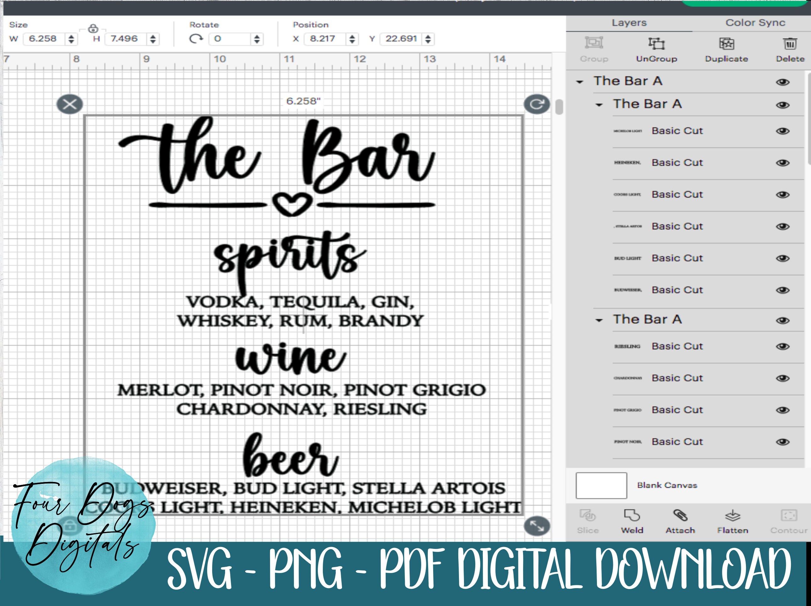 Bar Menu Svg Wedding Svg Reception Bar Svg Wedding Sign | Etsy