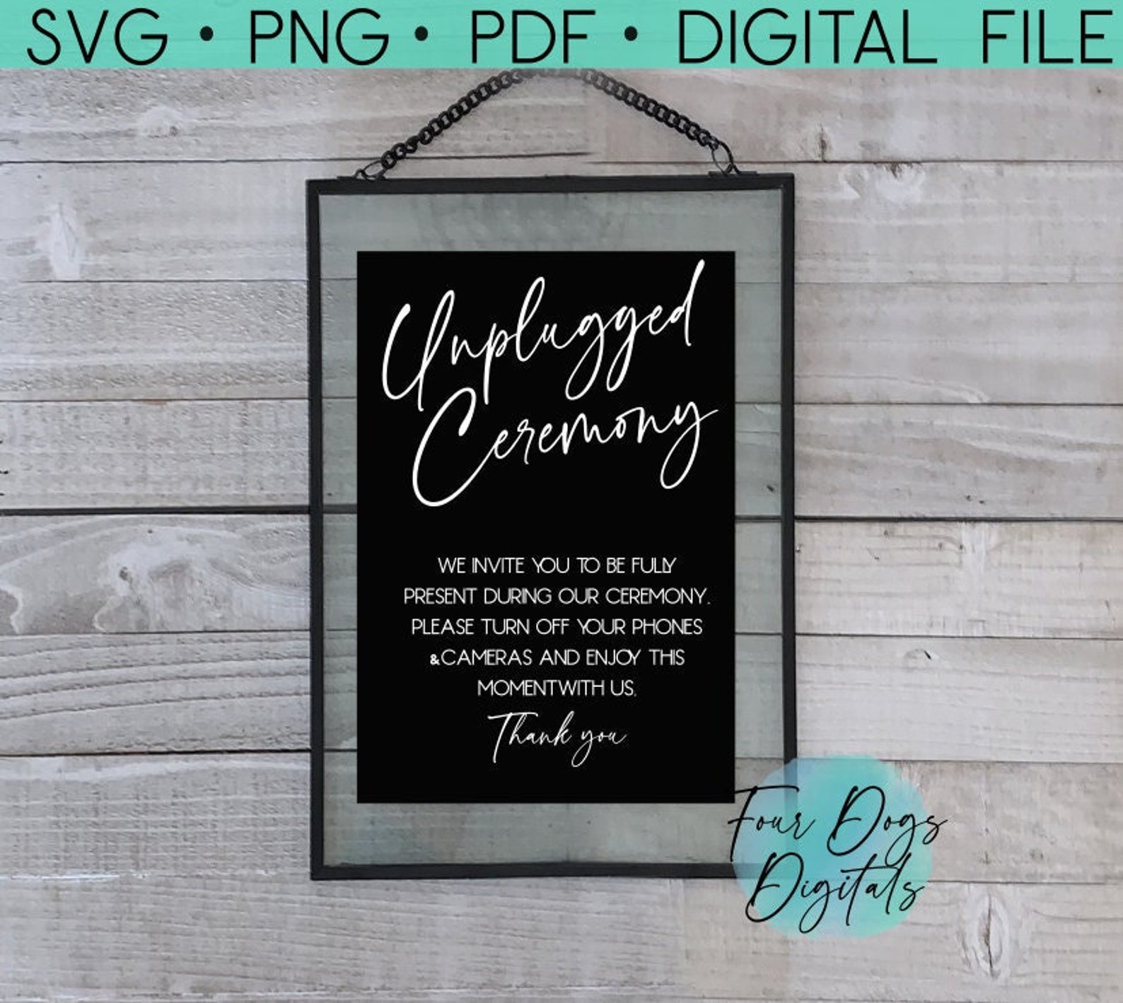 Unplugged Ceremony SVG Unplugged Wedding SVG Wedding Sign - Etsy