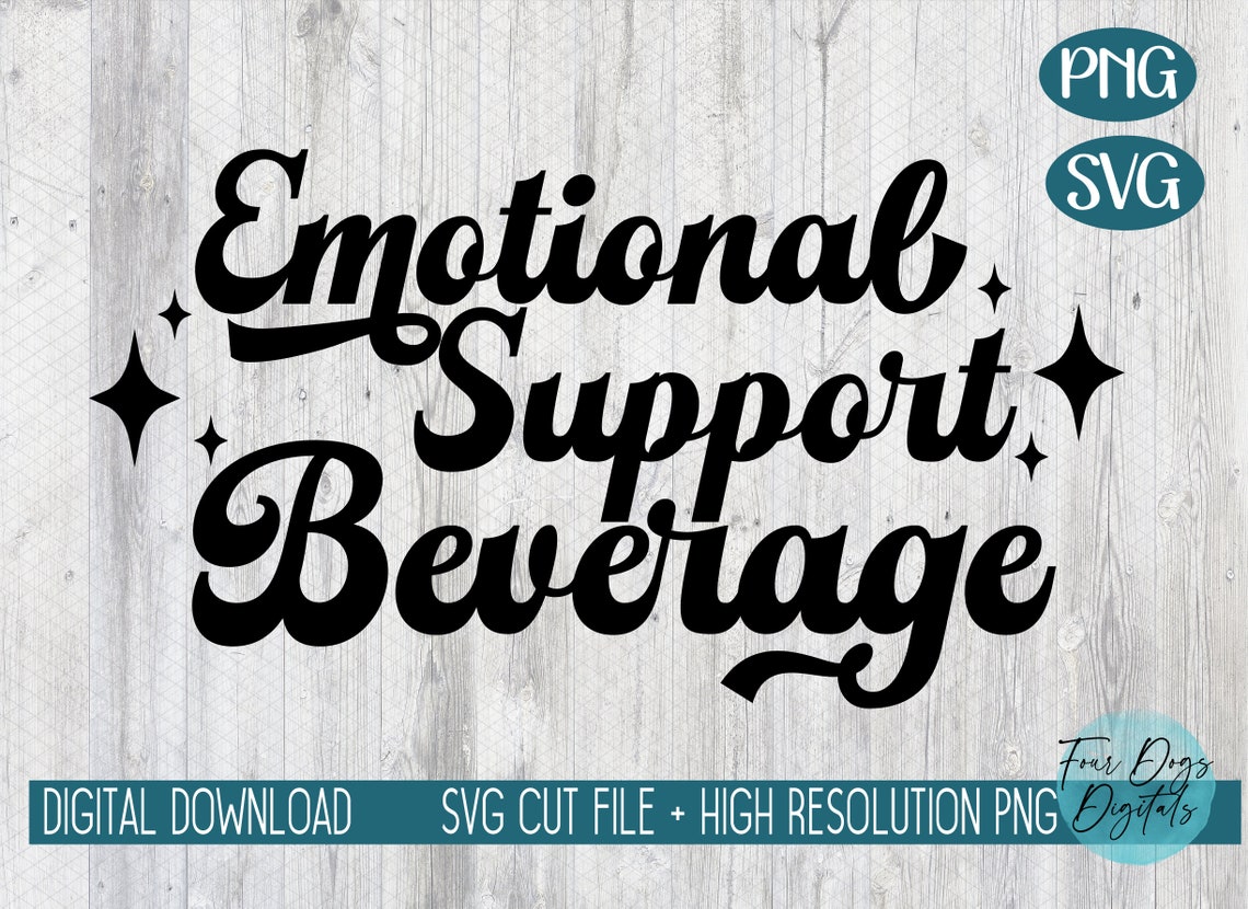 Emotional Support Beverage SVG, Water Bottle Svg Png, Retro, Drink More ...
