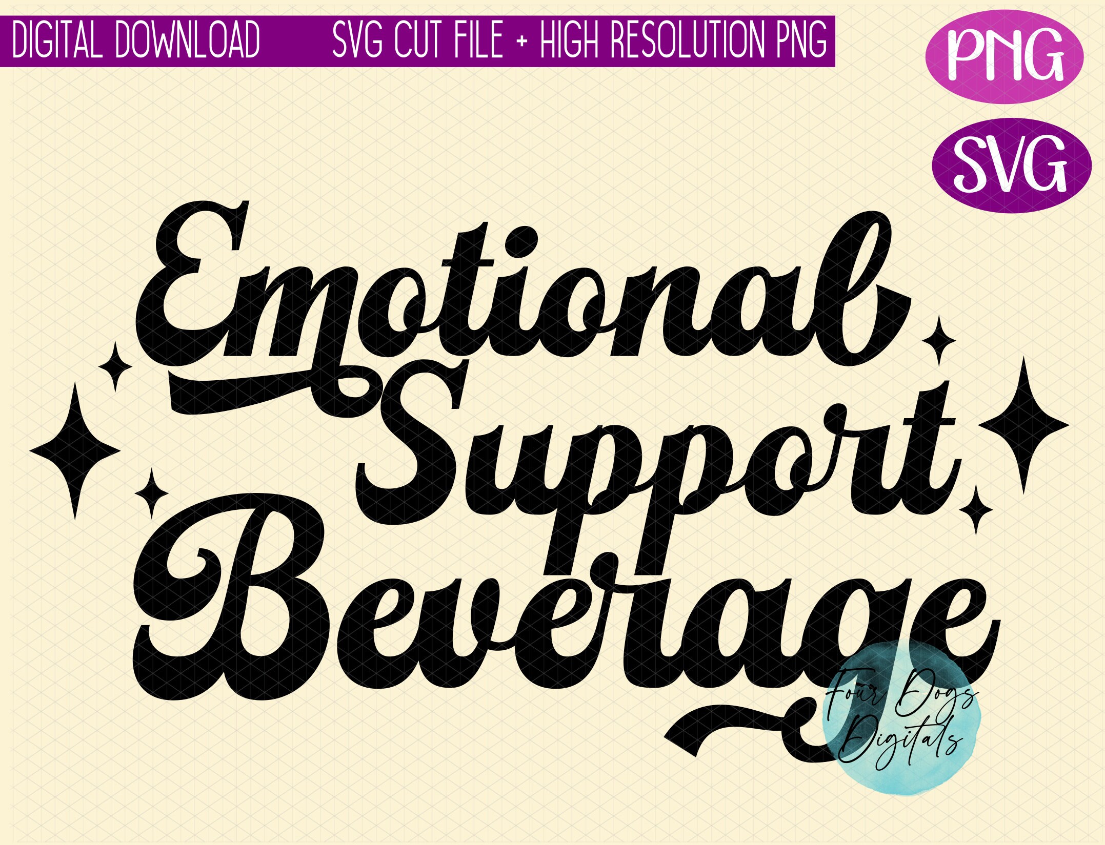 Emotional Support Beverage SVG, Water Bottle Svg Png, Retro, Drink More ...