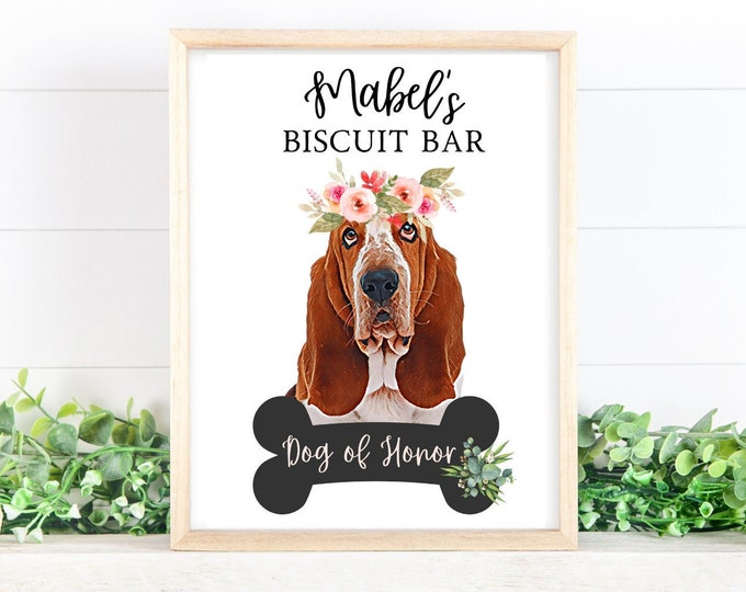 Dog Treat Sign Custom Dog Biscuit Bar Sign Wedding Dog Favor Sign Pet ...