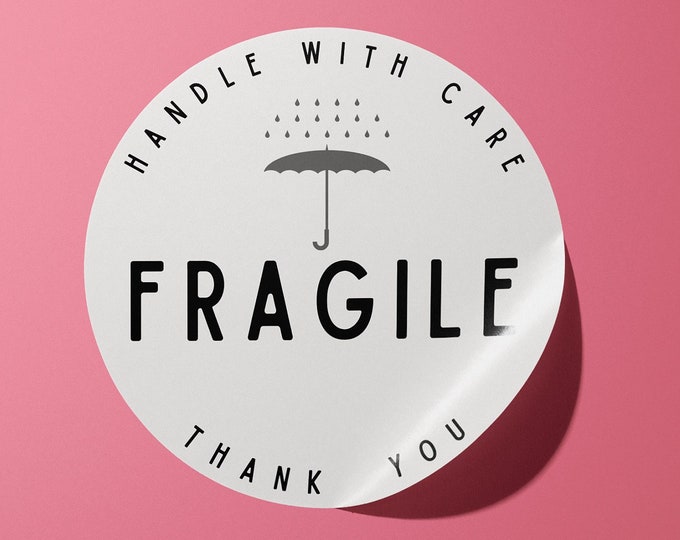 FRAGILE Packing Labels "Fragile" Sticky Labels - Small Packing Stickers ...