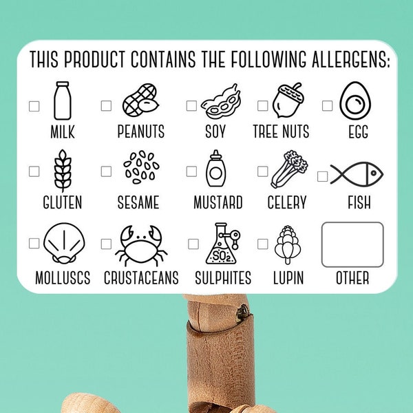 Baker Allergen Stickers - Etsy