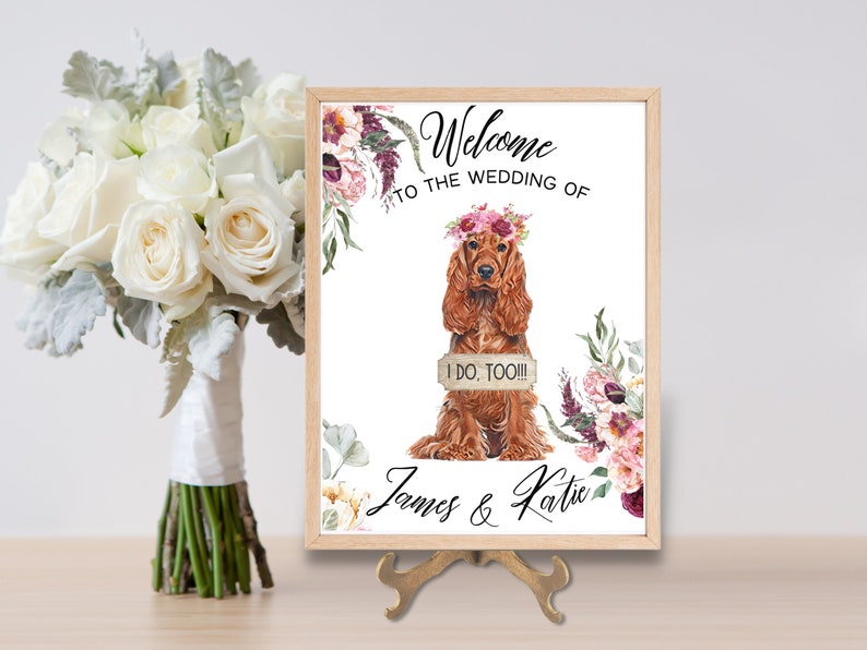 Dog Wedding Welcome Sign Wedding Dog Sign A4 Custom Dog - Etsy